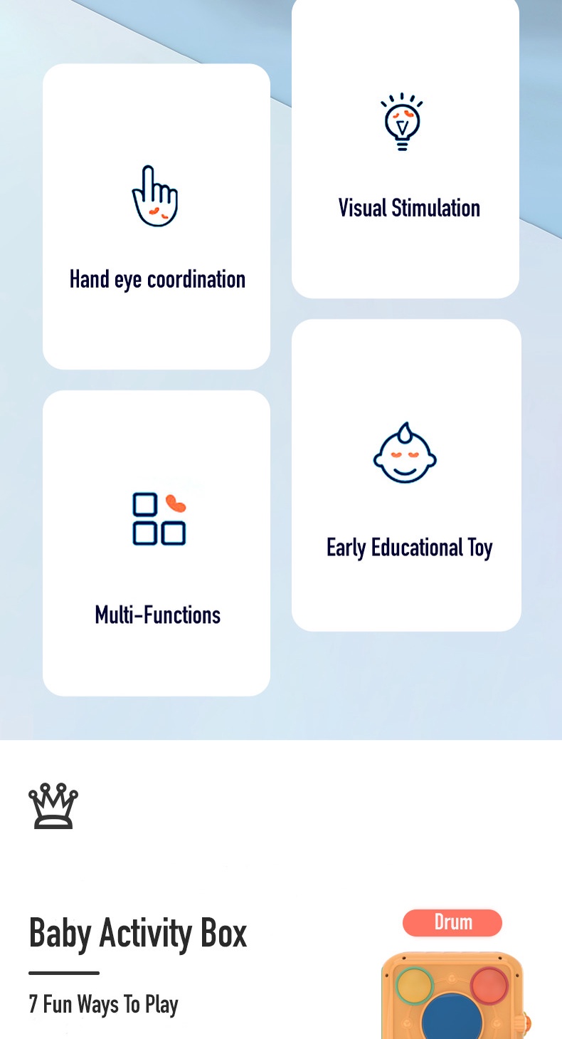 Huanger Baby Activity Box - 6 Sides Multi-Functional Early Educational ...