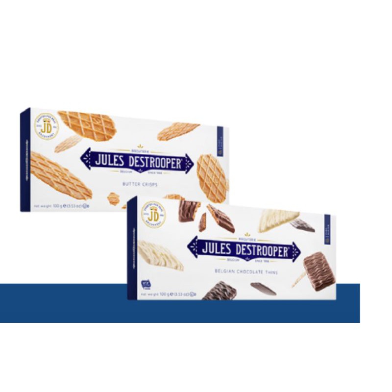 JULES DESTROOPER Biscuits Butter Crisps/Belgian Choc 100g | Shopee ...