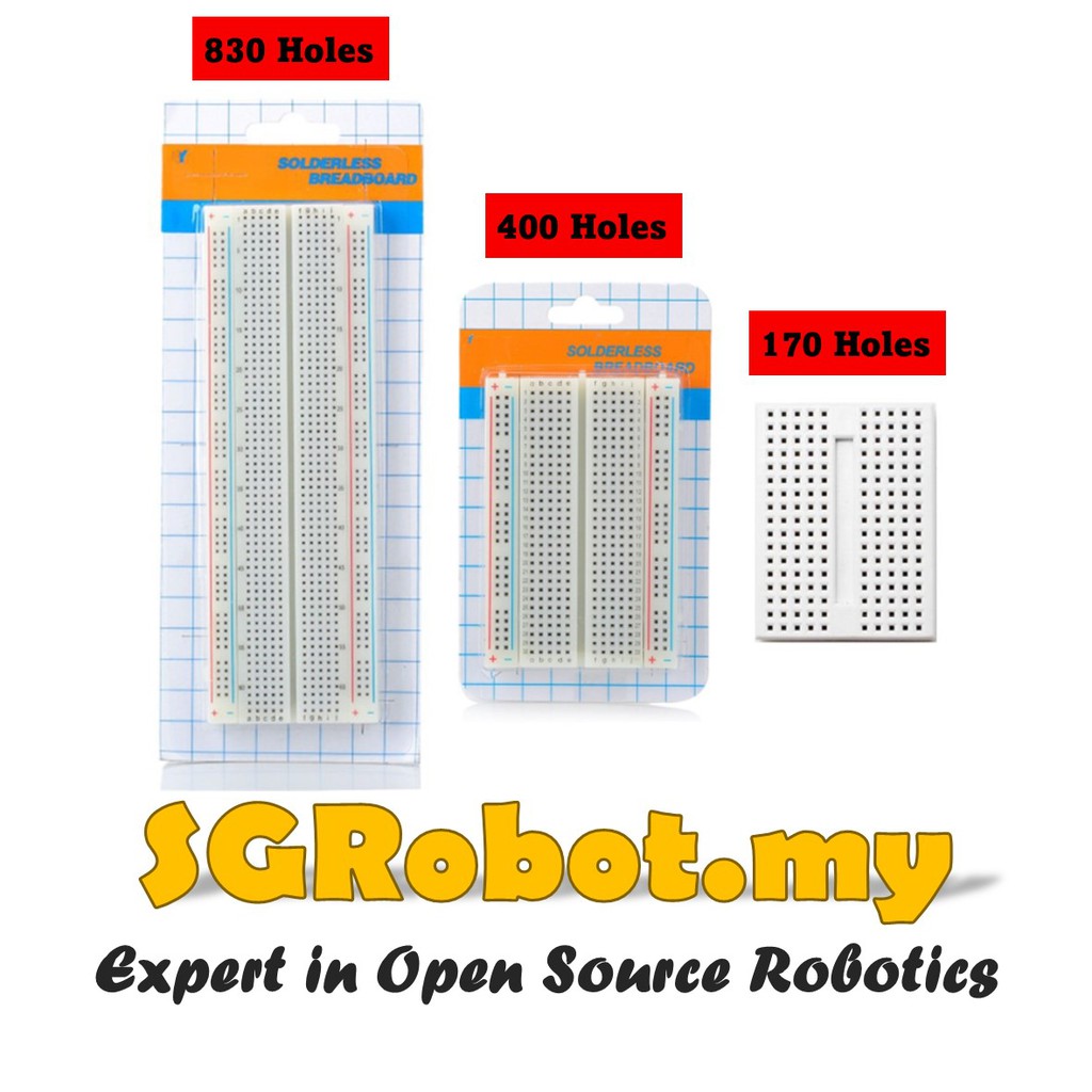 MB102 Solderless Breadboard Mini Breadboard for Arduino 170 400 830 holes Experiment Donut Board ...