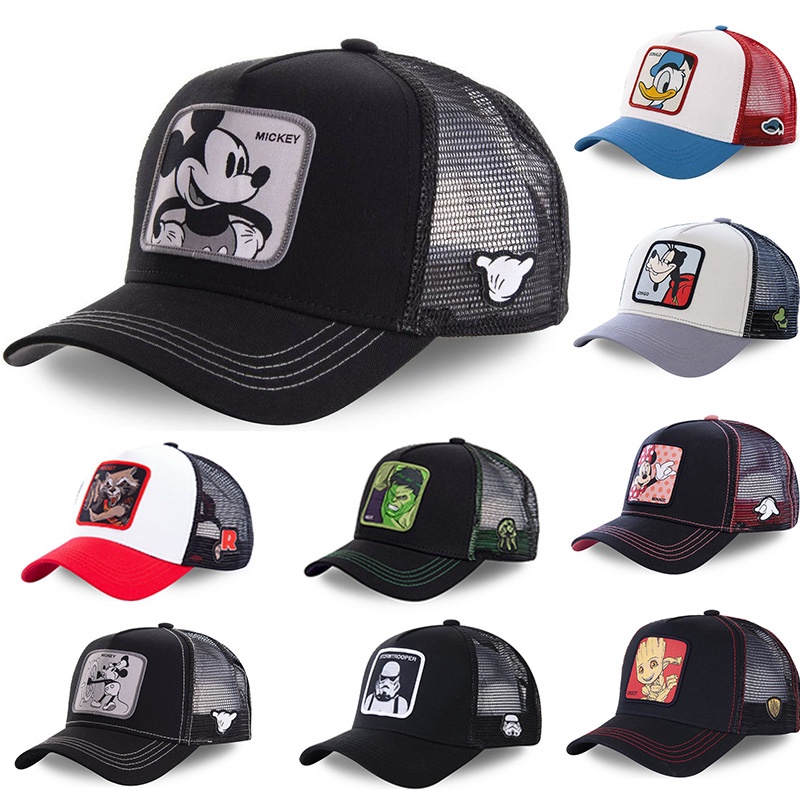 Disney Summer Baseball Cap Mesh Hat Umbrella Women Men Mickey Donald ...