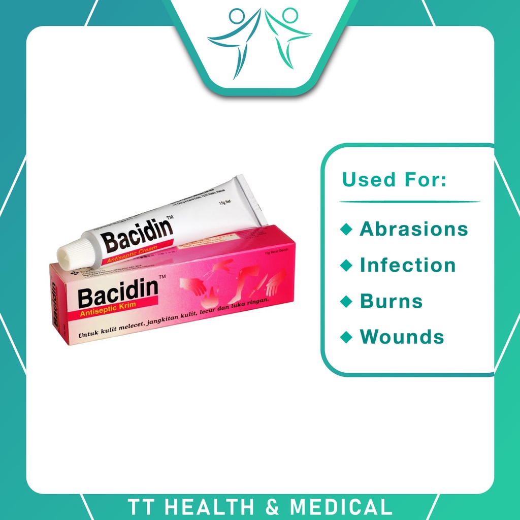 Bacidin Antiseptic Cream 15gm | Shopee Singapore