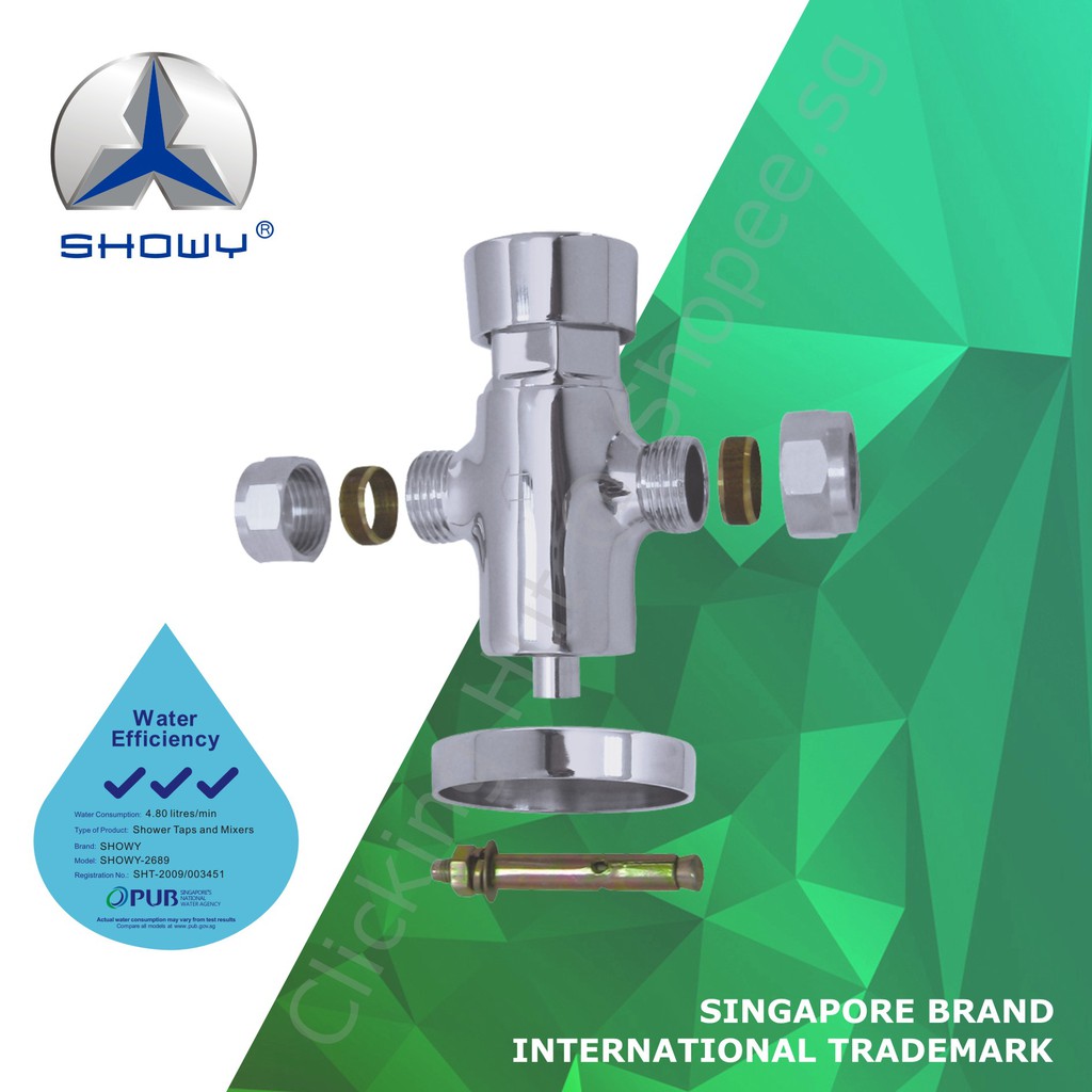 [SG LOCAL SELLER] SHOWY Self-closing Shower Stopcock / Water Saving ...