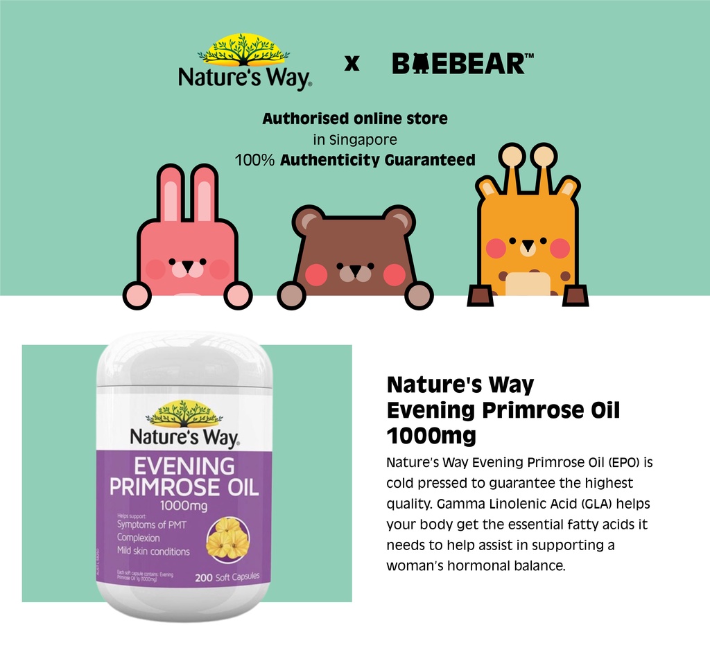Nature's Way Evening Primrose Oil (EPO) 200 Soft Capsules | Shopee ...