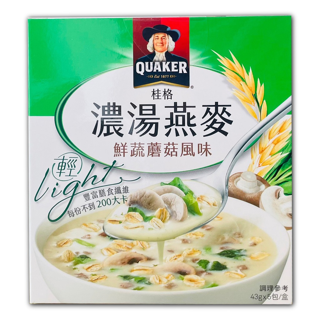 Quaker-Thick Soup Oats Creamy Corn/Fresh Vegetables Mushrooms/Onion ...