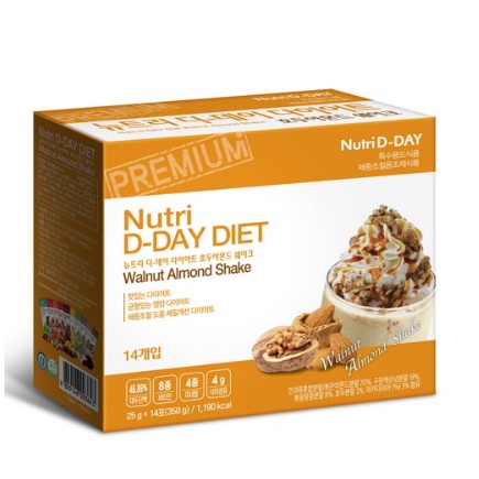 [NUTRI D-Day]Diet Walnut Almond Milk Shake Powder 25g 14 packet Box ...