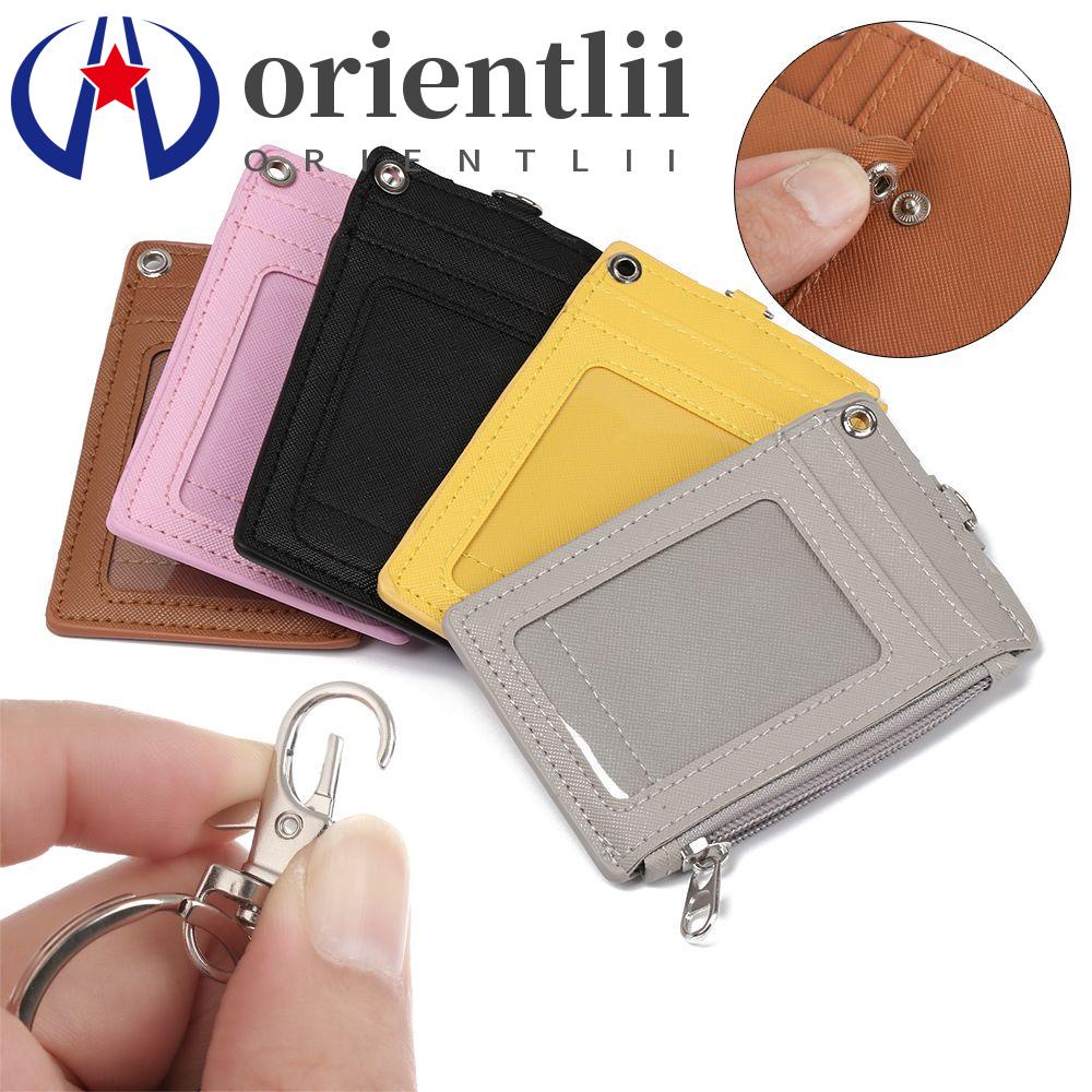 ORIENTLII Portable Coin Purse Business Keychain ID Card Holder Office ...