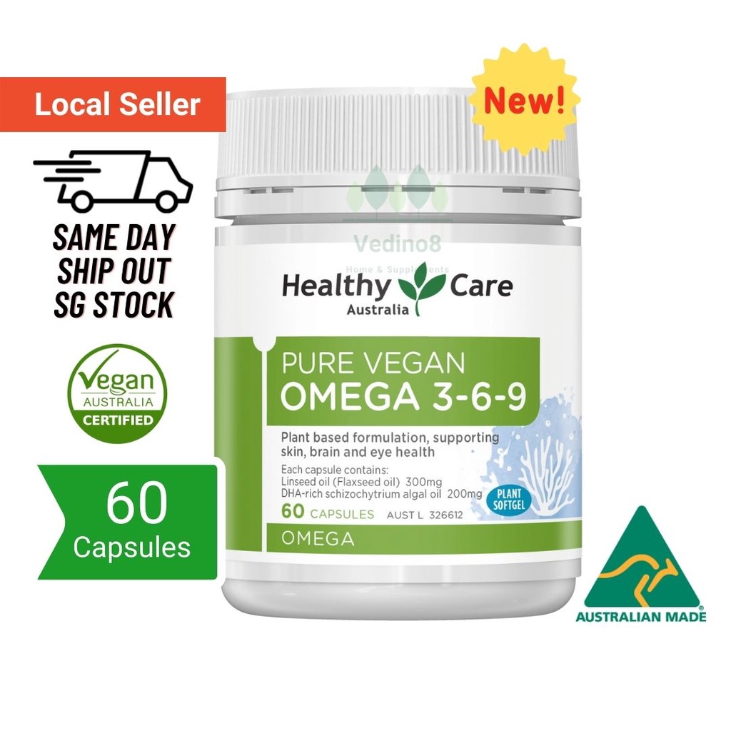 Healthy Care Pure Vegan Omega 3-6-9 60 Capsules - Made in Australia ...