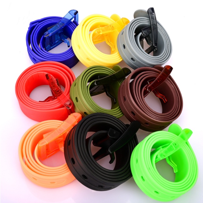 Rubber belt Colored plastic leisure belt for men and women | Shopee ...