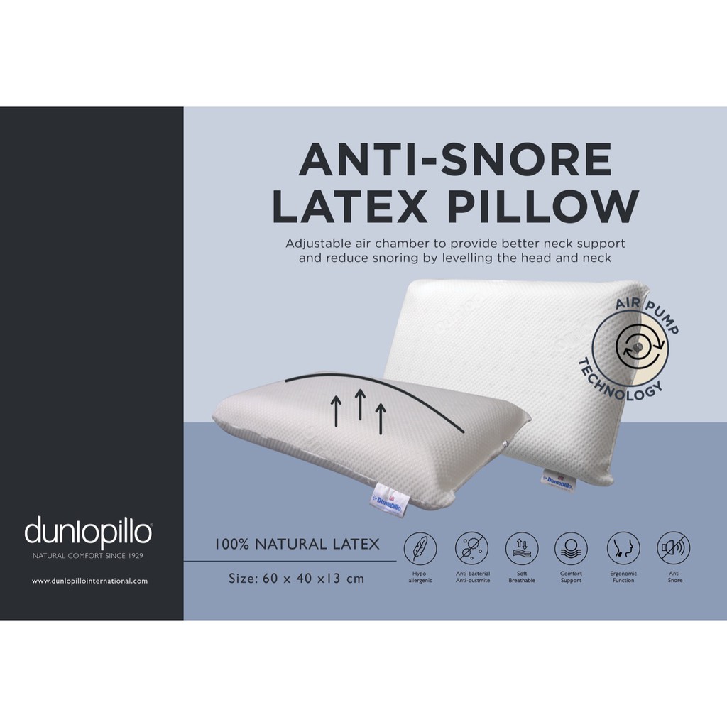 Dunlopillo Anti-snore Pump Latex Pillow (anti-snorch Pillow) 60x40 cm ...
