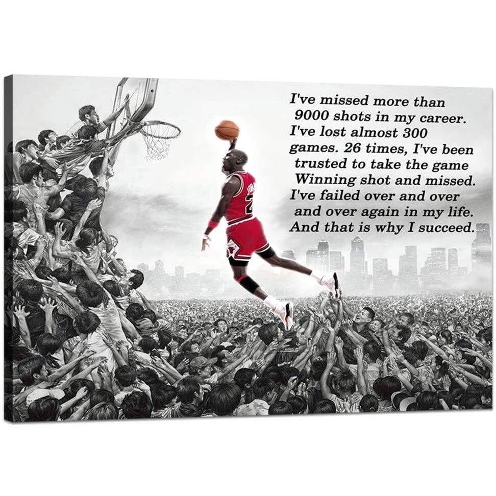 Motivational Wall Art Michael Jordan Dunks Pictures Inspirational ...