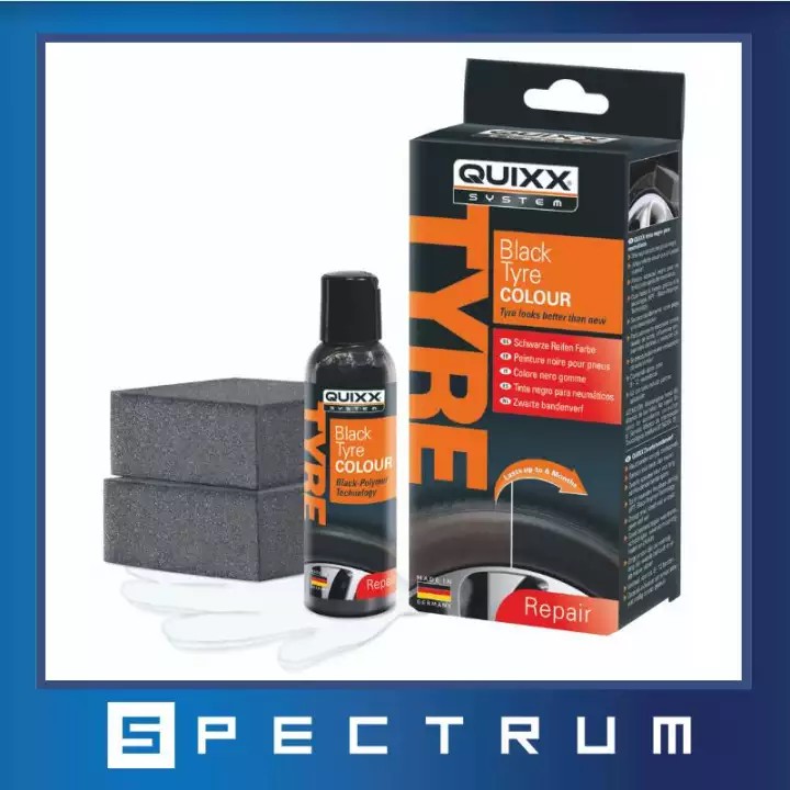 QUIXX Black Tyre Colour - Trim Restorer - Transforms Old, Weathered ...
