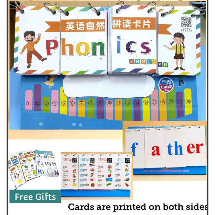 Phonics Reading Flash Cards for Preschoolers, Learning English | Shopee ...