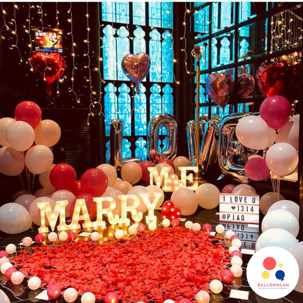 🎈WEDDING PROPOSAL Red Love Proposal Essentials Balloons Decoration ...
