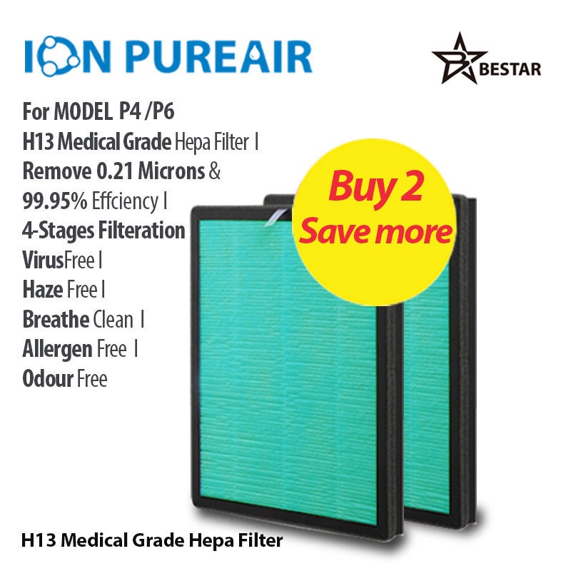 BESTAR ION PUREAIR H13 Hepa Filter for Model P4/ P6 | Shopee Singapore