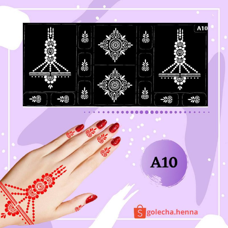 Sticker Inai Pengantin / Henna Sticker / Mehndi Stencil (A10) | Shopee ...