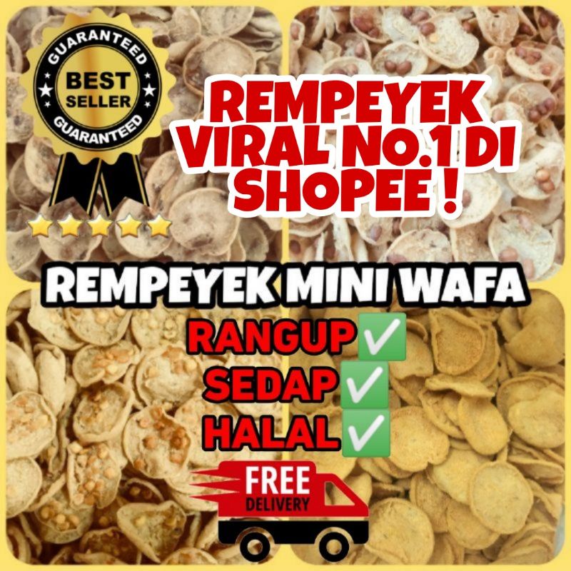 Kerepek/rempeyek MINI WAFA VIRAL Delicious RANGUP | Peanut |Dhal Bean ...