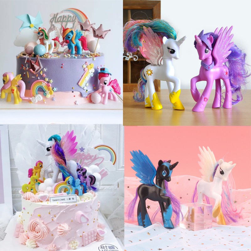 12Pcs Cake Topper Cake Decoration Toys Cartoon My Little Pony Cake ...