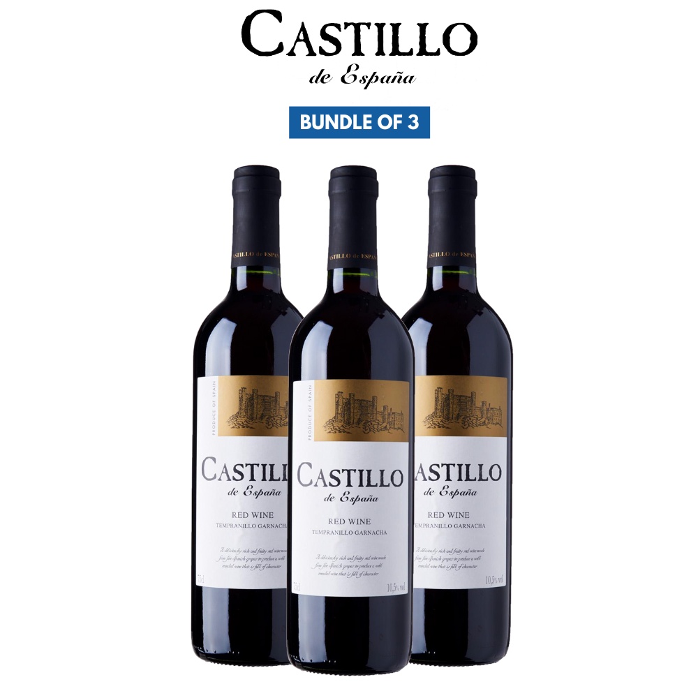 [Bundle of 3] Castillo de Espana Spanish Red Wine, 750ml, 10.5% ABV X 3 ...