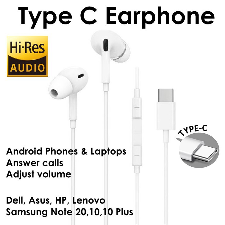 LOCAL SELLER Type C Wired Earphone Type C Earphone With Mic Samsung ...