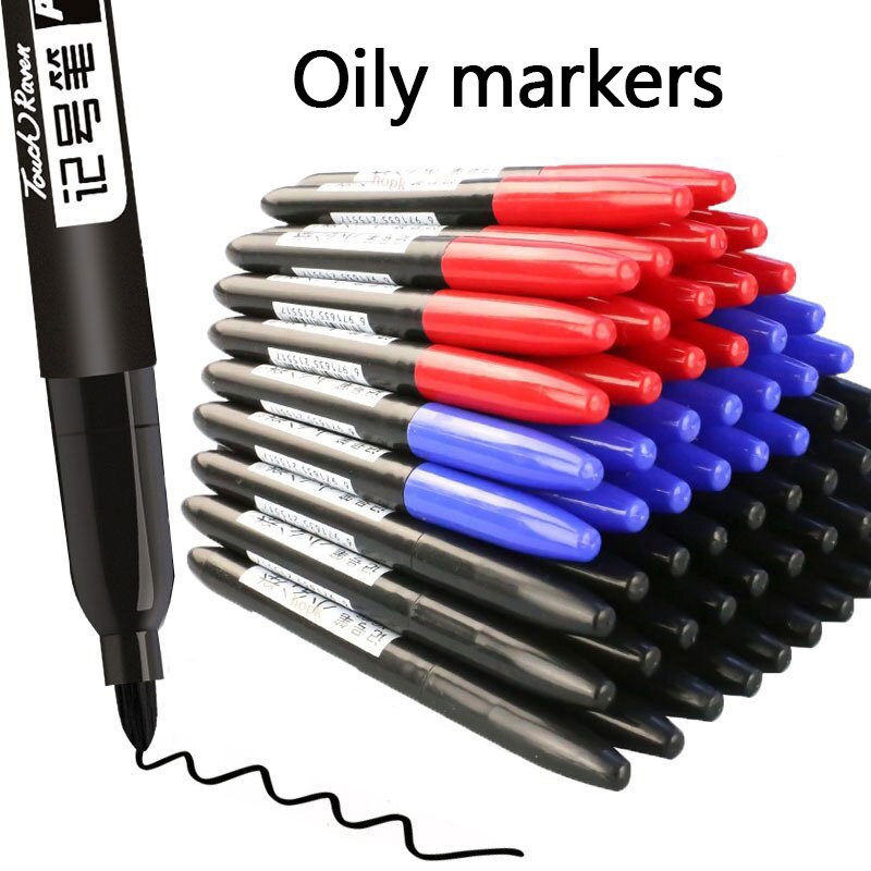 3 Pcs 1.5 Mm Marker Pens Permanent Fine Point Fiber Tip Black Blue Red ...