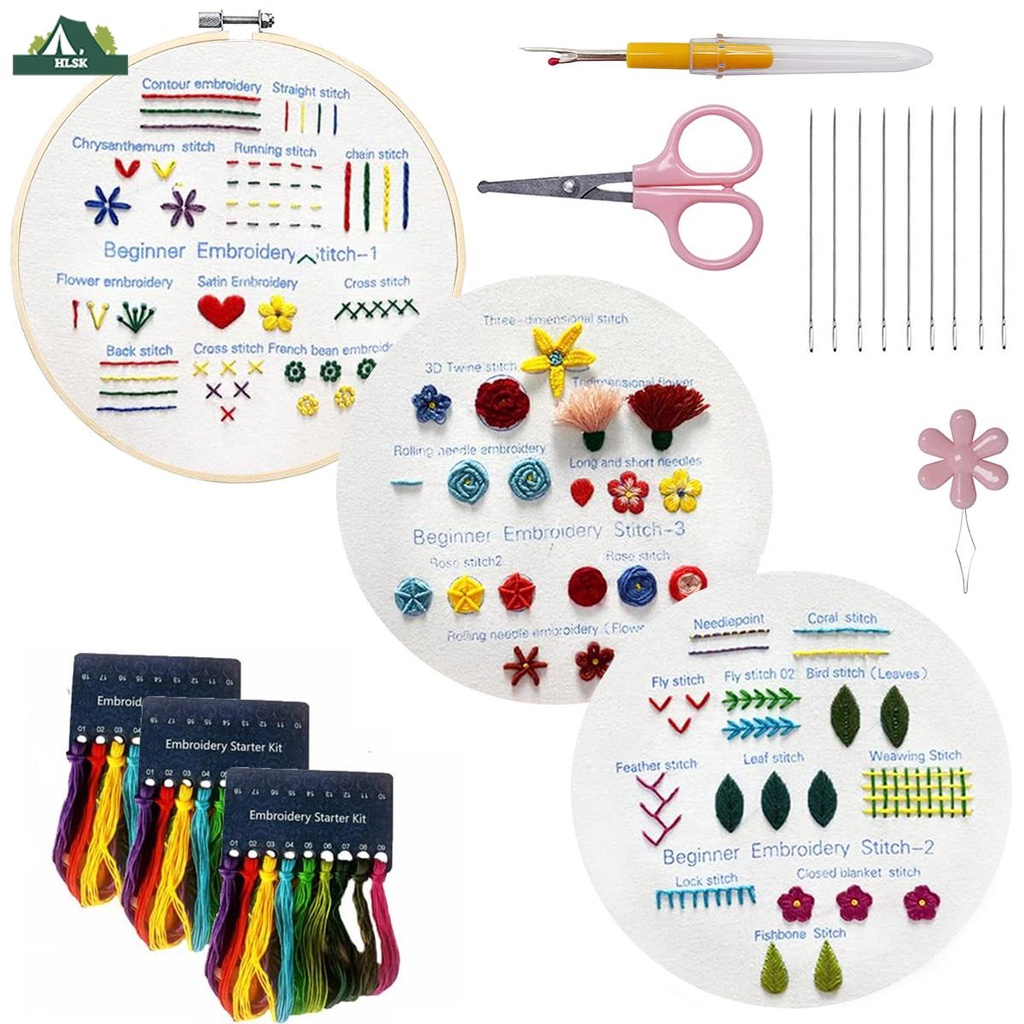 DIY Embroidery Stitch Practice kit Handmade Embroidery Starter Kit Hand ...