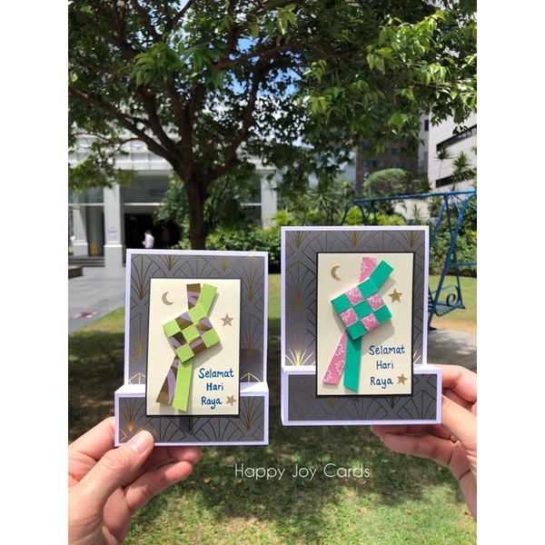 Handmade Hari Raya Card Popup Shiny Gold Joy Ketupats | Shopee Singapore
