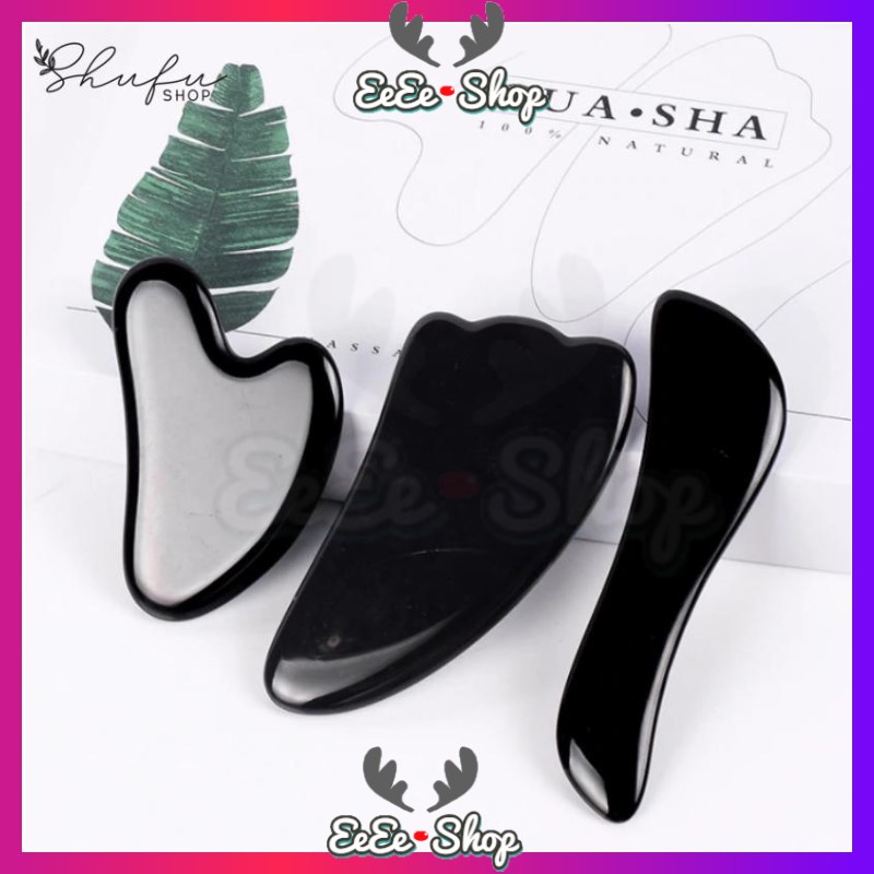 ️M'sia ️ Natural Black Obsidian Body Face Neck Back and Jawline Guasha ...
