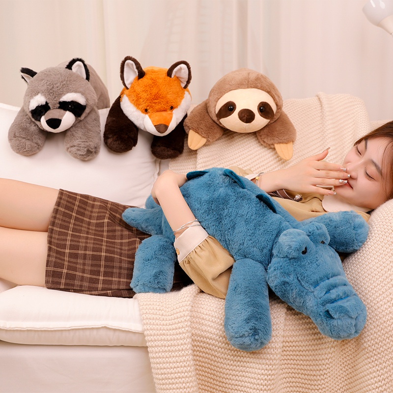 Lovely Fox Raccoon Plush Toy Stuffed Animal Soft Crocodile Sloth ...