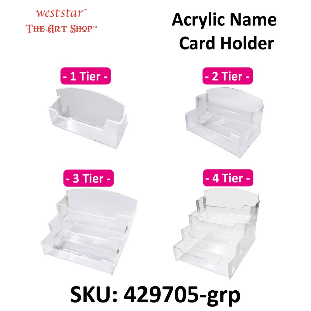 [WESTSTAR] Acrylic Name Card Holder / Business Card Holder Desktop ...