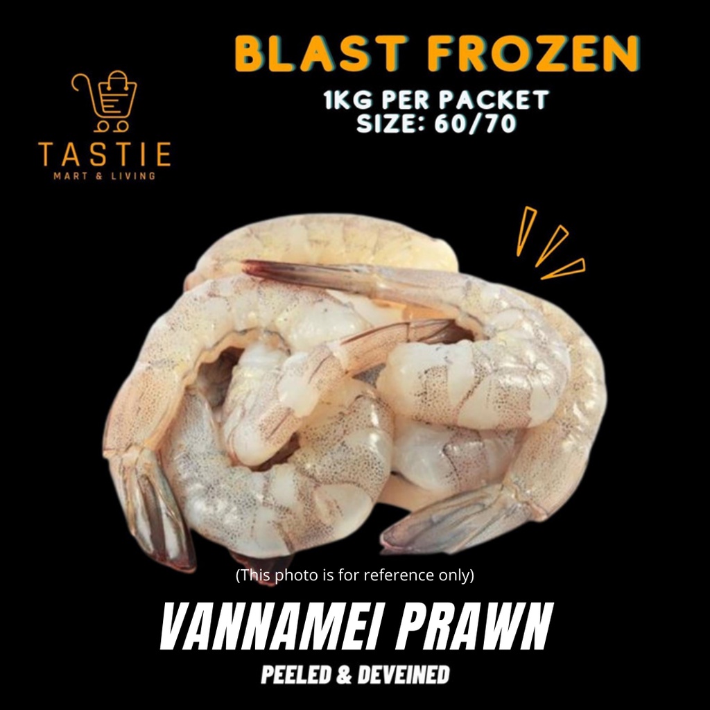 1kg Vannamei Prawn PND 60/70/ Frozen/ Ready To Eat/ Seafood | Shopee ...