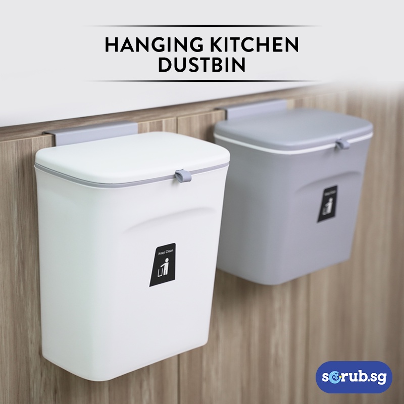 Hanging Kitchen Dustbin With Cover | 2-Way Opening | Trash Bin ...