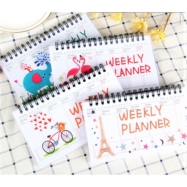 Slim PP Waterproof Plastic Cute Weekly daily planner Notebook Buku Nota ...