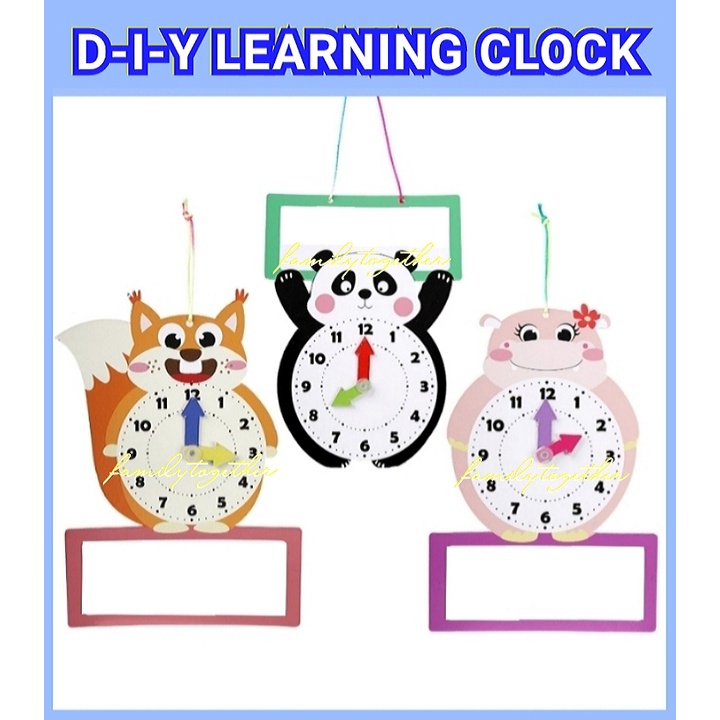 DIY Kids Learning Clock Teaching Clock Tell The Time Art and Craft Time ...