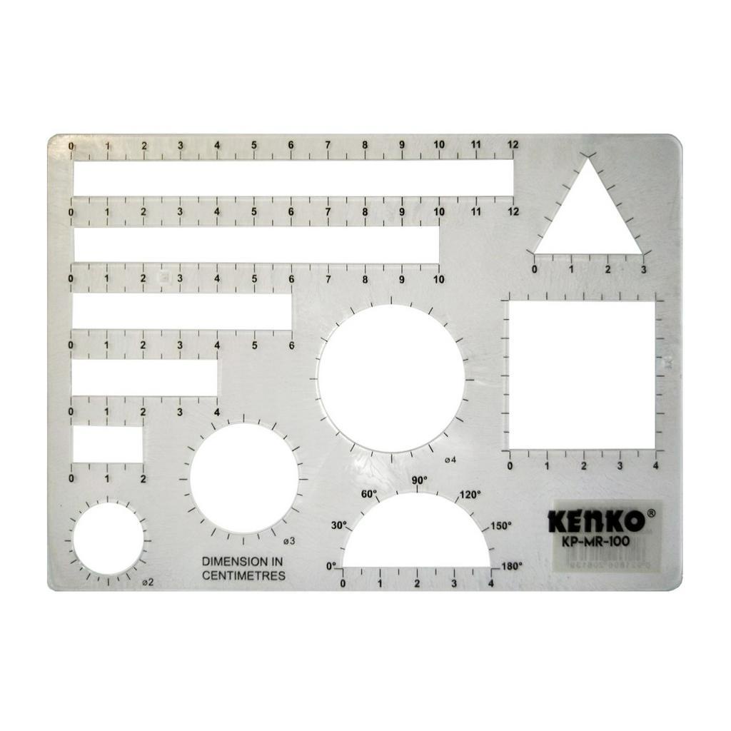 Kenko Model & Shapes Drawing Stencil KP-MR-100 (Dimensions in ...