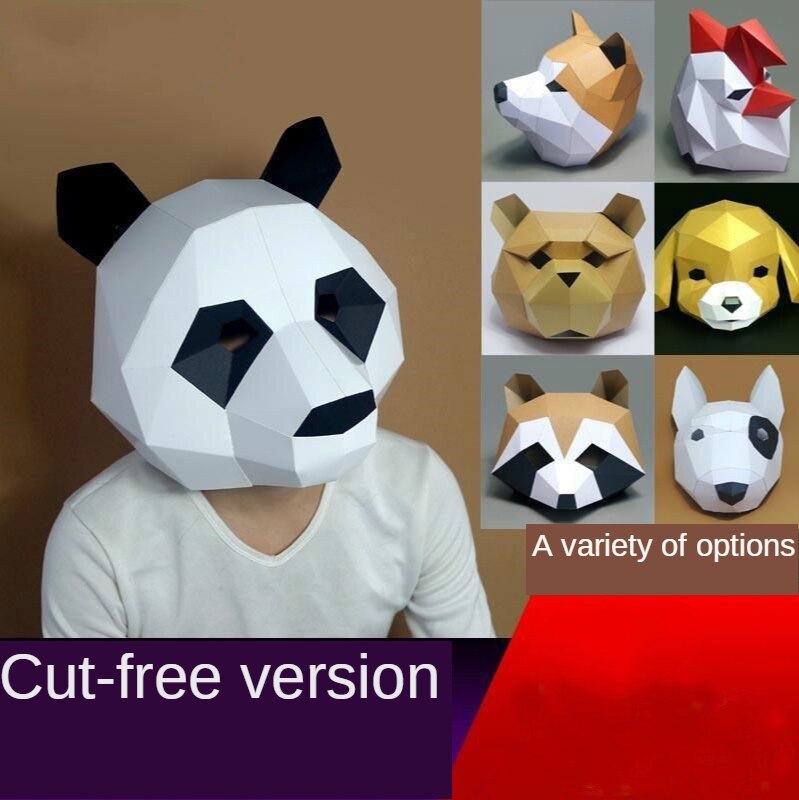 SMA In stock 3D Cartoon Bear Head Mask Paper Material For Cosplay ...
