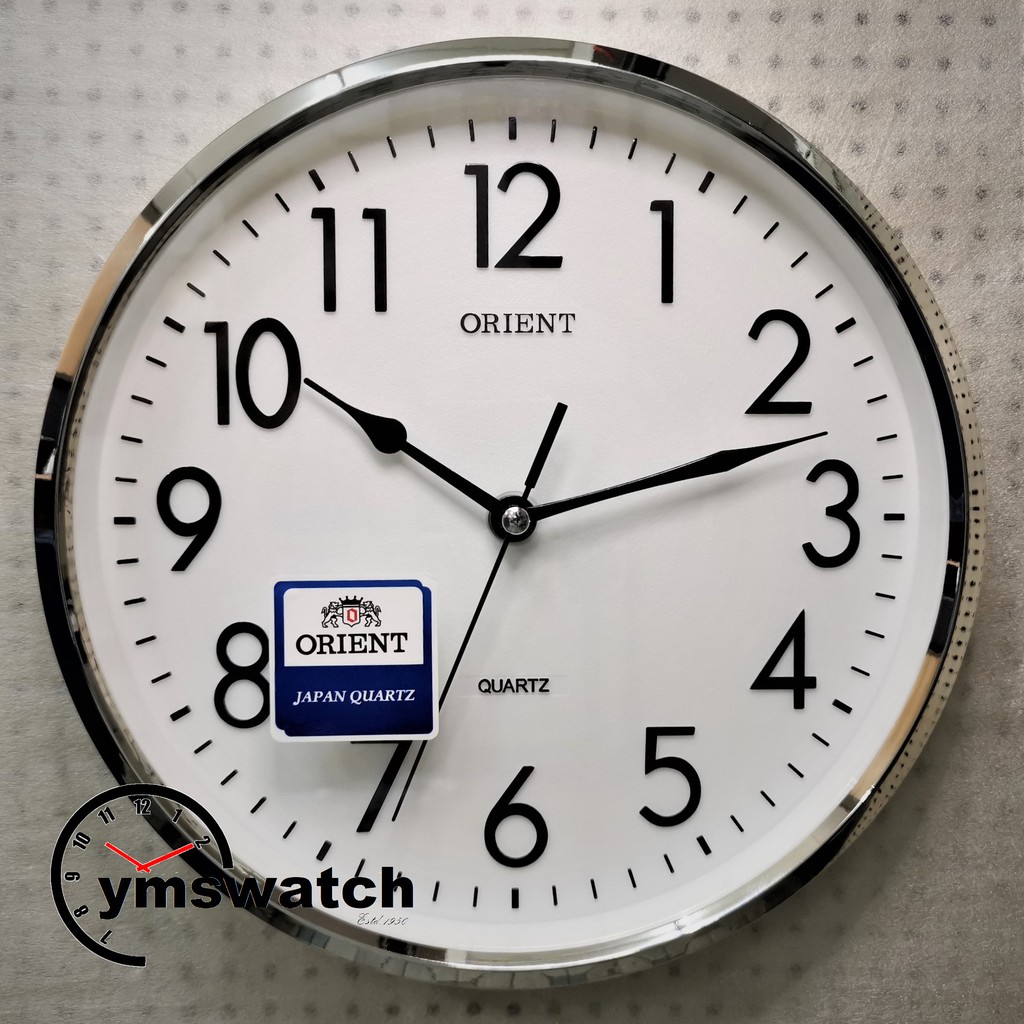 Orient Wall Clock OR117 Chrome Frame Japan Movement Jam Dinding ...