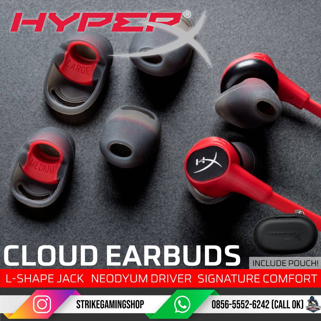 Hyperx Cloud Earbuds In-ear With Microphone Gaming Earplug | Shopee ...