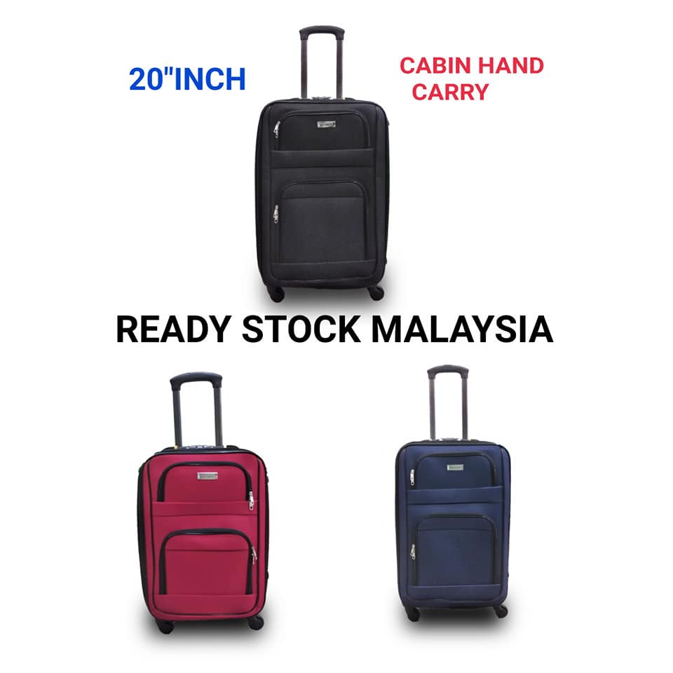 20" INCH EXPANDABLE CABIN CARRY 4 RODA POLYESTER NYLON COTTON FABRIC ...