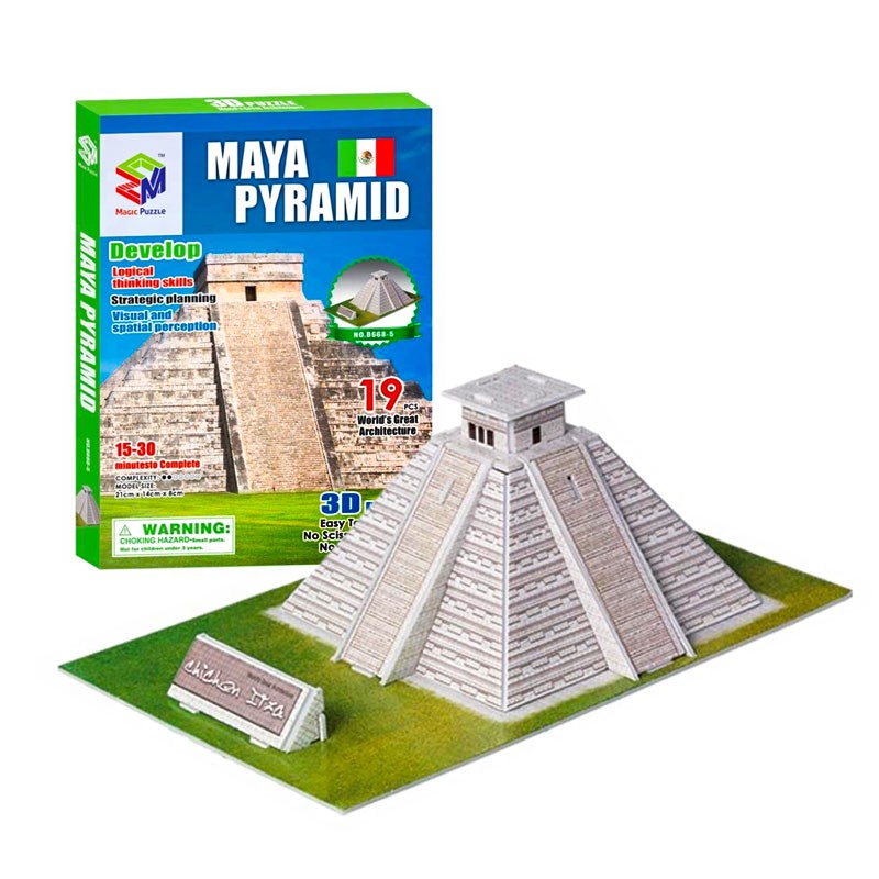 Magic Puzzle 3D Paper Model: Maya's Pyramid B668-5 [19 Details ...