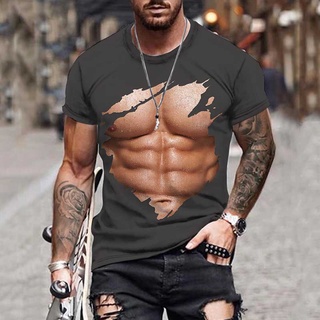 Muscle Body 3D Print T-Shirt Men Summer T Shirt Clothing Fashion Street ...