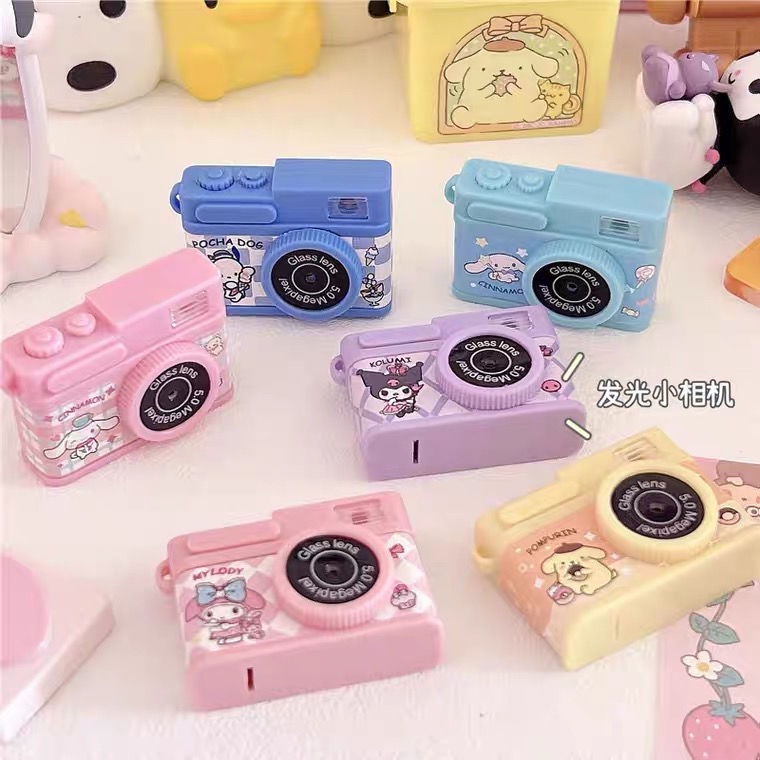 Sanrio Camera Style Keychain Luminous Keyring Big Ear Dog Kuromi ...