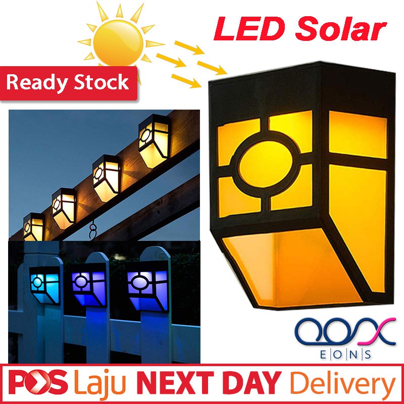 AUTO SENSOR Wall Mount Solar Powered Light Path Balcony Patio Light ...