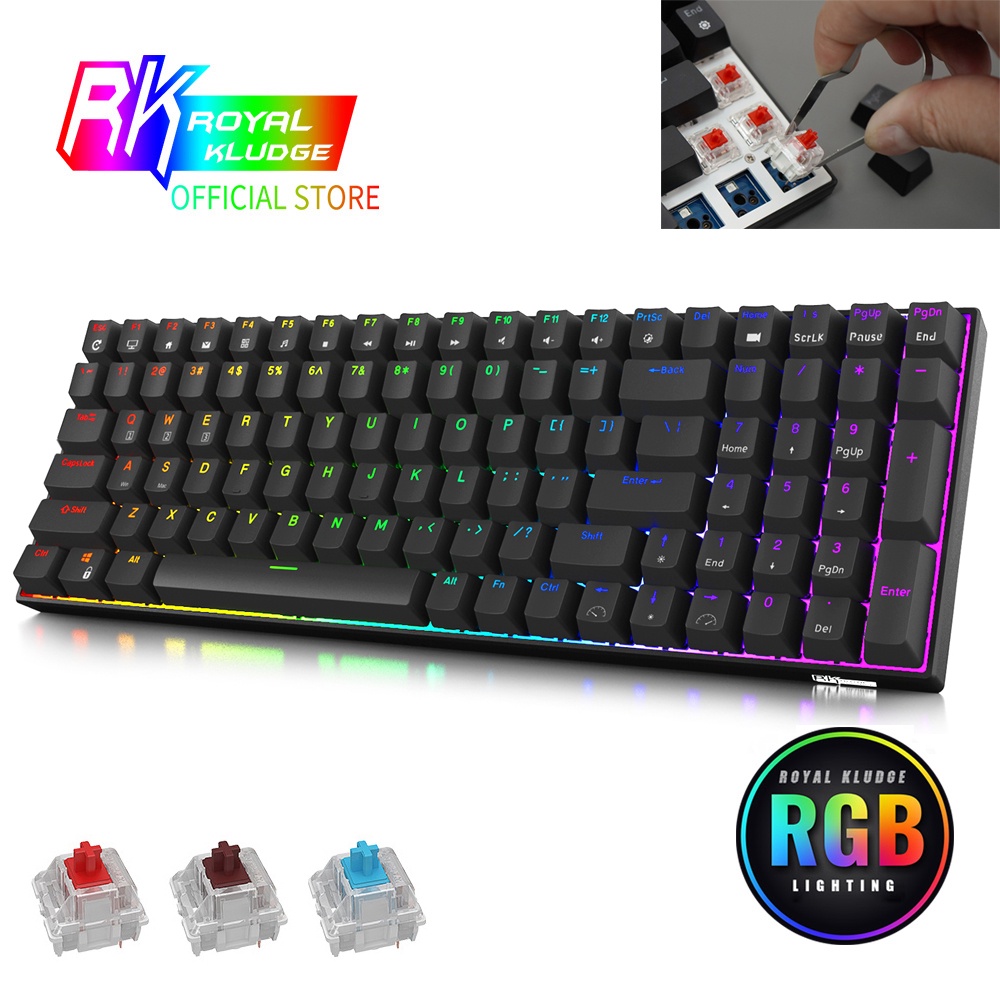 Original RK100/RK860 2.4G Wireless/Bluetooth/Wired RGB Mechanical ...