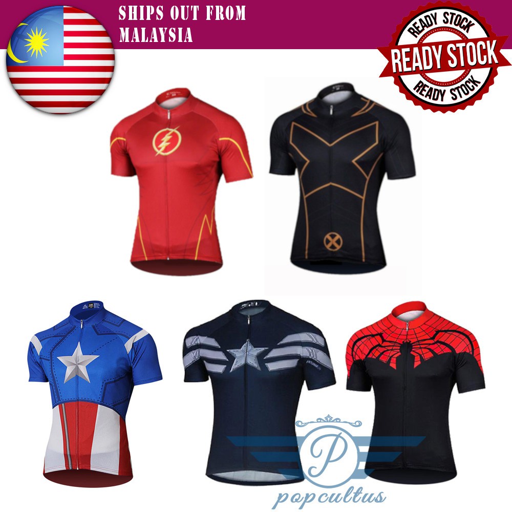 Baju Basikal Superhero Avengers MTB Road Cycling Bike Jersey [Ready ...