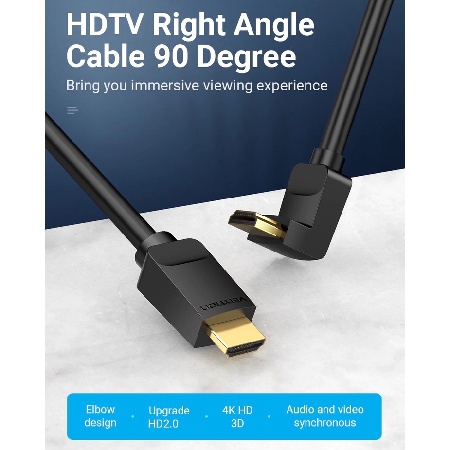 HDMI-Compatible 2.0 Cable L Shape Cable 4K 3D 90 270 Degree Elbow for ...