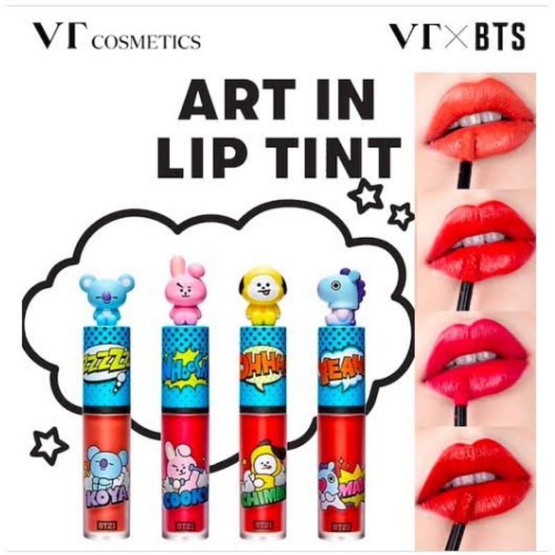 Bt21 X VT Cosmetics Art In Lip Tint / BT21 Art In Eye Liquid | Shopee Singapore