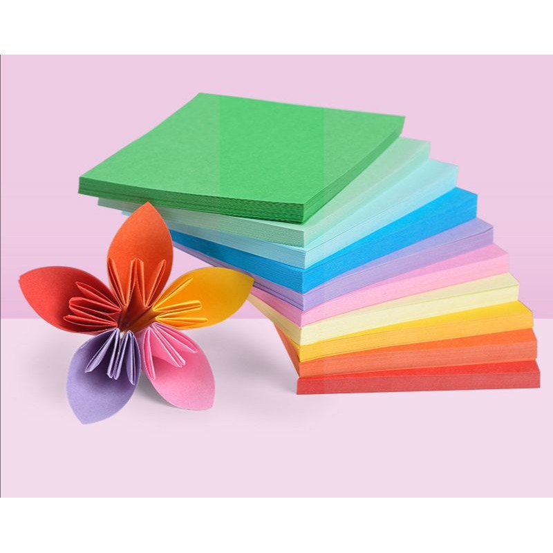 Colorful Origami Paper Double Sided Square Folded Papercraft DIY ...