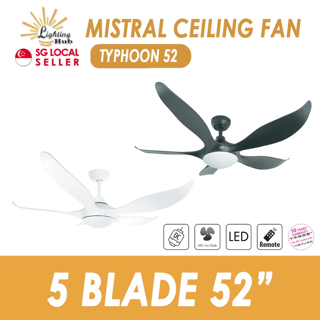 D'Fan 52” DC Ceiling Fan (Typhoon 52) | Shopee Singapore