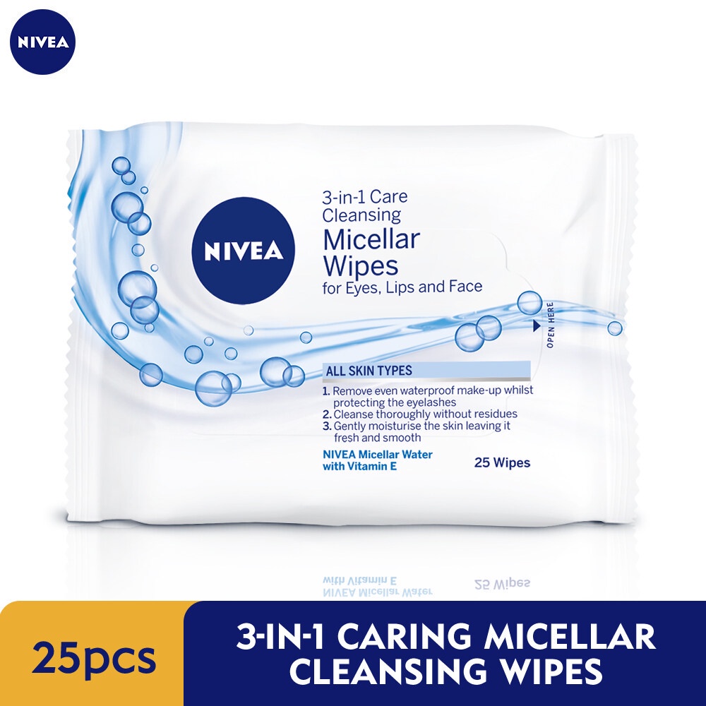 NIVEA Face Cleanser 3 In 1 [Refreshing] Cleansing Wipes - 25S Face Wash ...