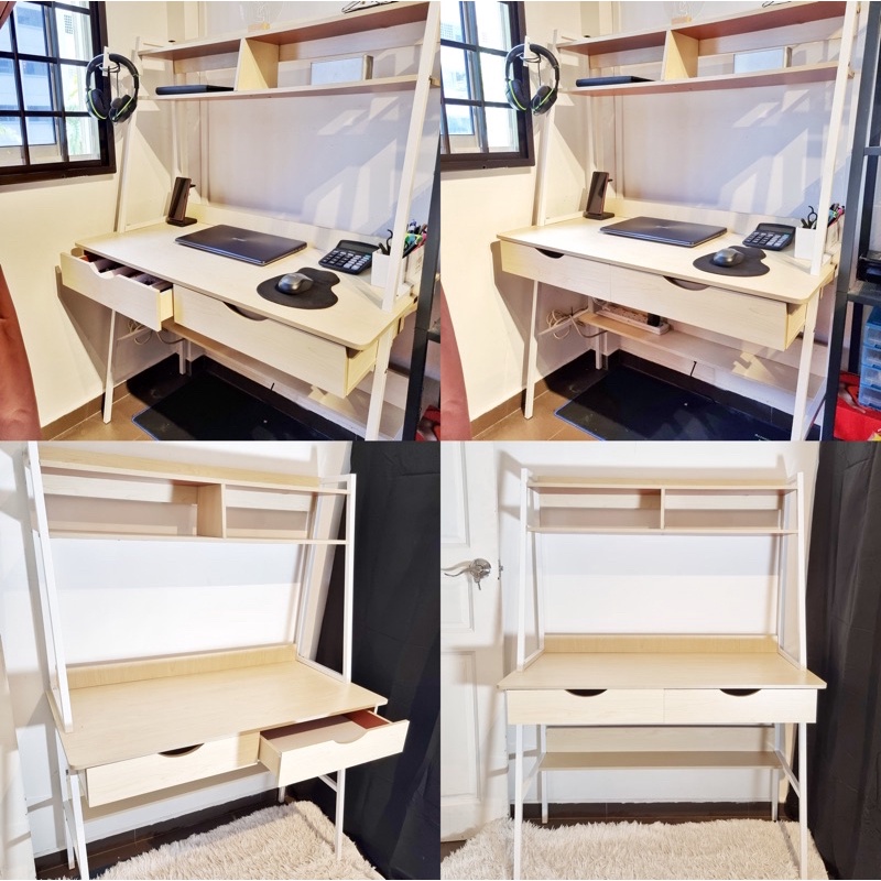 🇸🇬 Scandinavian Study table with shelves Home Furniture Desk Furniture ...